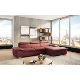 Sit & More SIT&MORE Ecksofa »Valantine L-Form, B: 286 cm« mit Arm- & Kopfteilverstellung, optional mit Bettfunktion merlot