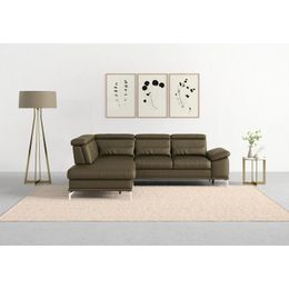 Sit & More SIT&MORE Ecksofa »Cabrio L-Form, B: 274 cm, mit Sitztiefen-, Arm- & Kopfteilverstellung« 3 Nierenkissen, Federkern, optional Bettfunktion und...