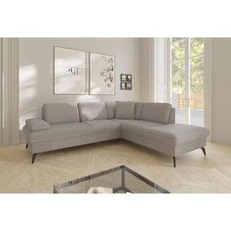 Sit & More sit&more Ecksofa &raquo;Morris Jubi L-Form, B: 238 cm&laquo; mit Armteilfunktion & 1 Zierkissen, optional Bettfunktion beige 100% Polyester