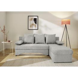 Jockenhöfer JOCKENHÖFER GRUPPE Ecksofa »Starlight L-Form, B: 191 cm« mit Bettfunktion, Bettkasten & Licht, Unser Dauertiefpreis hellgrau