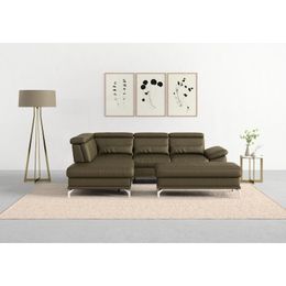 Sit & More SIT&MORE Ecksofa »Cabrio L-Form, B: 274 cm, mit Sitztiefen-, Arm- & Kopfteilverstellung« 3 Nierenkissen, Federkern, optional Bettfunktion und...