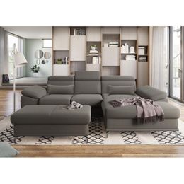 Sit & More SIT&MORE Ecksofa »Cabrio L-Form, B: 295 cm, mit Sitztiefen-, Arm- & Kopfteilverstellung« 2 Nierenkissen, Federkern, optional Bettfunktion und...