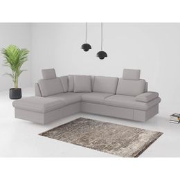 Sit & More SIT&MORE Ecksofa »Moreno L-Form, B: 238 cm« mit Armteilverstellung, optional Bettfunktion hellgrau
