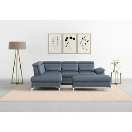 Sit & More SIT&MORE Ecksofa »Cabrio L-Form, B: 274 cm, mit Sitztiefen-, Arm- & Kopfteilverstellung« 3 Nierenkissen, Federkern, optional Bettfunktion und...