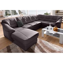 Sit & More SIT&MORE Wohnlandschaft »Savona U-Form, B: 320 cm« optional Bettfunktion, Federkern mokka