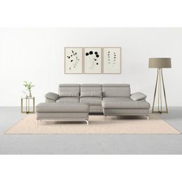 Sit & More SIT&MORE Ecksofa »Cabrio L-Form, B: 295 cm, mit Sitztiefen-, Arm- & Kopfteilverstellung« 2 Nierenkissen, Federkern, optional Bettfunktion und...