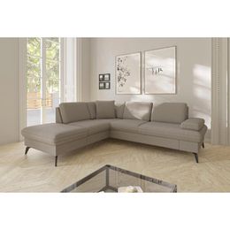 Sit & More sit&more Ecksofa &raquo;Morris Jubi L-Form, B: 238 cm&laquo; mit Armteilfunktion & 1 Zierkissen, optional Bettfunktion grau 95% Polyester, 5% Polyamid