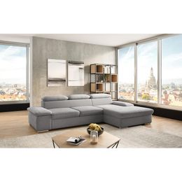 Sit & More SIT&MORE Ecksofa »Valantine L-Form, B: 286 cm« mit Arm- & Kopfteilverstellung, optional mit Bettfunktion grau