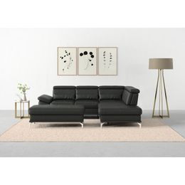 Sit & More SIT&MORE Ecksofa »Cabrio L-Form, B: 274 cm, mit Sitztiefen-, Arm- & Kopfteilverstellung« 3 Nierenkissen, Federkern, optional Bettfunktion und...