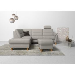 Home Affaire Ecksofa &raquo;Palmera L-Form, B: 236 cm&laquo; optional Bettfunktion & Bettkasten, Federkern grau Luxus-Microfaser (100% Polyester);Struktur (100% 