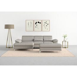 Sit & More SIT&MORE Ecksofa »Cabrio L-Form, B: 295 cm, mit Sitztiefen-, Arm- & Kopfteilverstellung« 2 Nierenkissen, Federkern, optional Bettfunktion und...