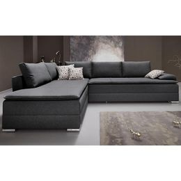 Inosign Ecksofa »Night & Day L-Form, B: 324 cm« mit Bettfunktion, Bettkasten & 3 Zierkissen, Boxspringbett 180x200 cm hellgrau