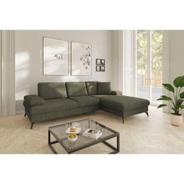 Sit & More SIT&MORE Ecksofa »Morris Jubi L-Form, B: 247 cm« mit Armteilfunktion & 1 Zierkissen, optional Bettfunktion olive