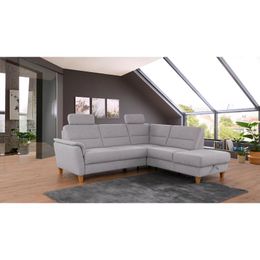 Home Affaire Ecksofa »Palmera L-Form, B: 236 cm« optional Bettfunktion & Bettkasten, Federkern silber
