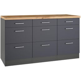 KOCHSTATION Unterschrank »KS-Milan« Auszugschrank 150 cm, matte oder hochglänzende Fronten anthrazit