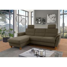 Home Affaire Ecksofa »Palmera L-Form, B: 244 cm« optional Bettfunktion & Bettkasten, Federkern oliv