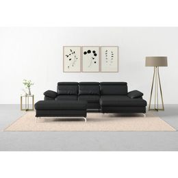 Sit & More SIT&MORE Ecksofa »Cabrio L-Form, B: 295 cm, mit Sitztiefen-, Arm- & Kopfteilverstellung« 2 Nierenkissen, Federkern, optional Bettfunktion und...