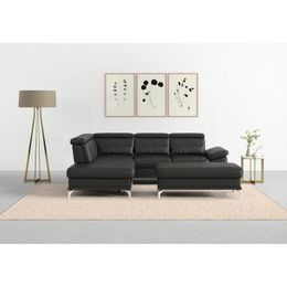 Sit & More SIT&MORE Ecksofa »Cabrio L-Form, B: 274 cm, mit Sitztiefen-, Arm- & Kopfteilverstellung« 3 Nierenkissen, Federkern, optional Bettfunktion und...