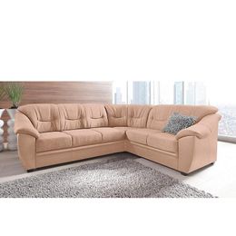 Sit & More SIT&MORE Ecksofa »Savona L-Form, B: 262 cm« optional Bettfunktion, Federkern café