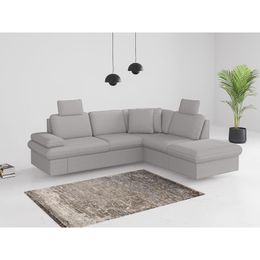 Sit & More SIT&MORE Ecksofa »Moreno L-Form, B: 238 cm« mit Armteilverstellung, optional Bettfunktion hellgrau