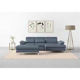 Sit & More SIT&MORE Ecksofa »Cabrio L-Form, B: 295 cm, mit Sitztiefen-, Arm- & Kopfteilverstellung« 2 Nierenkissen, Federkern, optional Bettfunktion und...