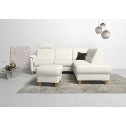 Home Affaire Ecksofa »Palmera L-Form, B: 236 cm« optional Bettfunktion & Bettkasten, Federkern reinweiss