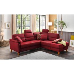 Home Affaire Ecksofa »Palmera L-Form, B: 236 cm« optional Bettfunktion & Bettkasten, Federkern bordeaux