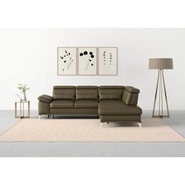 Sit & More SIT&MORE Ecksofa »Cabrio L-Form, B: 274 cm, mit Sitztiefen-, Arm- & Kopfteilverstellung« 3 Nierenkissen, Federkern, optional Bettfunktion und...