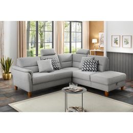 Home Affaire Ecksofa &raquo;Palmera L-Form, B: 236 cm&laquo; optional Bettfunktion & Bettkasten, Federkern silber 100% Polyester;Struktur (100% Polyester);Luxus-