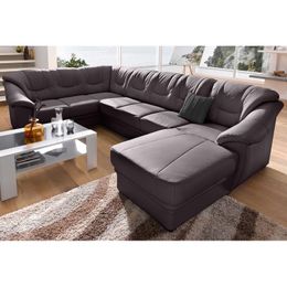 Sit & More SIT&MORE Wohnlandschaft »Savona U-Form, B: 320 cm« optional Bettfunktion, Federkern mokka