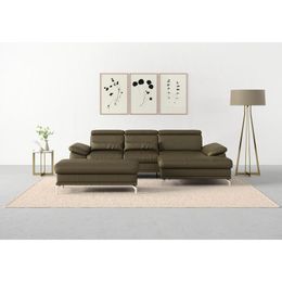 Sit & More SIT&MORE Ecksofa »Cabrio L-Form, B: 295 cm, mit Sitztiefen-, Arm- & Kopfteilverstellung« 2 Nierenkissen, Federkern, optional Bettfunktion und...