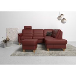 Home Affaire Ecksofa »Palmera L-Form, B: 236 cm« optional Bettfunktion & Bettkasten, Federkern merlot