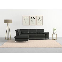 Sit & More SIT&MORE Ecksofa »Cabrio L-Form, B: 274 cm, mit Sitztiefen-, Arm- & Kopfteilverstellung« 3 Nierenkissen, Federkern, optional Bettfunktion und...