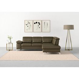 Sit & More SIT&MORE Ecksofa »Cabrio L-Form, B: 274 cm, mit Sitztiefen-, Arm- & Kopfteilverstellung« 3 Nierenkissen, Federkern, optional Bettfunktion und...