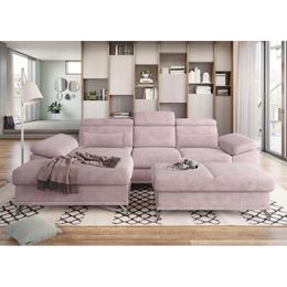 Sit & More SIT&MORE Ecksofa »Cabrio L-Form, B: 295 cm, mit Sitztiefen-, Arm- & Kopfteilverstellung« 2 Nierenkissen, Federkern, optional Bettfunktion und...