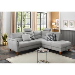 Home Affaire Ecksofa »Palmera L-Form, B: 236 cm« optional Bettfunktion & Bettkasten, Federkern silber