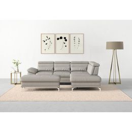 Sit & More SIT&MORE Ecksofa »Cabrio L-Form, B: 274 cm, mit Sitztiefen-, Arm- & Kopfteilverstellung« 3 Nierenkissen, Federkern, optional Bettfunktion und...