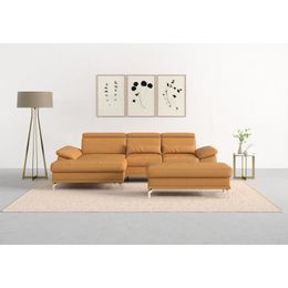 Sit & More SIT&MORE Ecksofa »Cabrio L-Form, B: 295 cm, mit Sitztiefen-, Arm- & Kopfteilverstellung« 2 Nierenkissen, Federkern, optional Bettfunktion und...