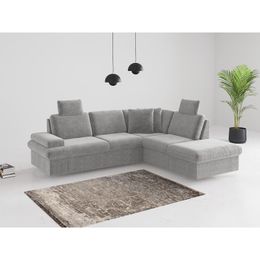 Sit & More SIT&MORE Ecksofa »Moreno L-Form, B: 238 cm« mit Armteilverstellung, optional Bettfunktion hellgrau