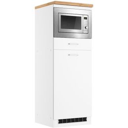 KOCHSTATION Backofen/K&uuml;hlumbauschrank &raquo;KS-Milan&laquo; Mikrowellen-K&uuml;hlschrankumbau 60 cm, matt oder hochgl&auml;nzend wei&szlig;