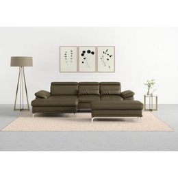Sit & More SIT&MORE Ecksofa »Cabrio L-Form, B: 295 cm, mit Sitztiefen-, Arm- & Kopfteilverstellung« 2 Nierenkissen, Federkern, optional Bettfunktion und...