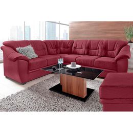 Sit & More SIT&MORE Ecksofa »Savona L-Form, B: 262 cm« optional Bettfunktion, Federkern karminrot