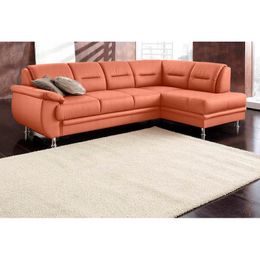 Sit & More sit&more Ecksofa &raquo;Mailand L-Form, B: 250 cm&laquo; optional Bettfunktion orange Luxus-Kunstleder;Kunstleder Softlux ;NaturLEDER (echtes Rindleder)/Korpus 