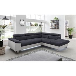 COTTA Polstergarnitur »Komaris L-Form, B: 249 bzw. 100 cm (Set: Ecksofa & Hocker)« Set, mit Kopfteilverstellung, optional Bettfunktion, Bettkasten...