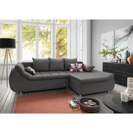 Inosign Ecksofa »Imolaa elegant, Breite 270cm, moderne Sitzsteppung, bequem, L-Form« auch mit Bettfunktion und Bettkasten anthrazit