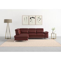 Sit & More SIT&MORE Ecksofa »Cabrio L-Form, B: 274 cm, mit Sitztiefen-, Arm- & Kopfteilverstellung« 3 Nierenkissen, Federkern, optional Bettfunktion und...