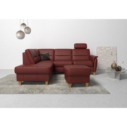 Home Affaire Ecksofa »Palmera L-Form, B: 236 cm« optional Bettfunktion & Bettkasten, Federkern merlot