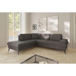 Sit & More sit&more Ecksofa &raquo;Morris Jubi L-Form, B: 238 cm&laquo; mit Armteilfunktion & 1 Zierkissen, optional Bettfunktion braun 100% Polyester