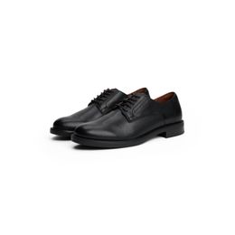 Schnürschuh Tommy Hilfiger "HILFIGER VOGUE LTH SHOE", Herren, Gr. 43, schwarz, Leder, unifarben, Elegant, Schuhe, Businesschuh, Abendschuh mit seitlicher Logoprägung