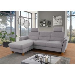 Home Affaire Ecksofa »Palmera L-Form, B: 244 cm« optional Bettfunktion & Bettkasten, Federkern silber